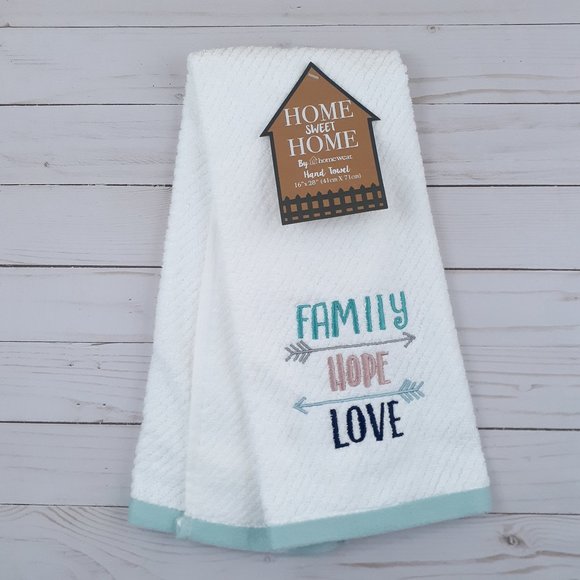 Homewear | Bath | Homewear Hand Towel Family Hope Love Terry Cloth ...